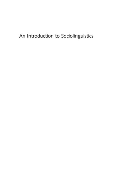 Buku An Introduction To Sociolinguistics Pearson 2012 Pdf