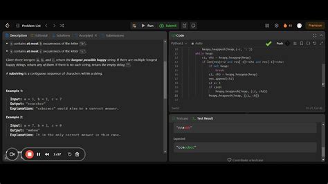 Leetcode 1405 Longest Happy String Youtube