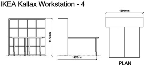 Ikea Kallax Workstation 4 1 Dwg Drawing Thousands Of Free Cad Blocks