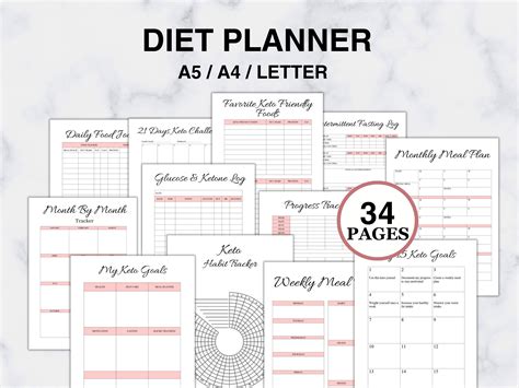 Printable Diet Planner Meal Planner Fitness Meal Planner Healthy