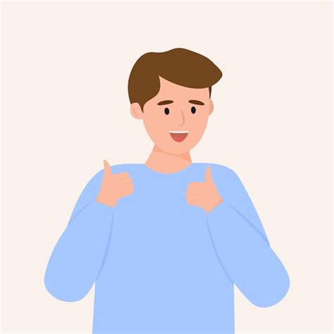 O Conceito De Prazer Polegares Para Cima Vetor Premium