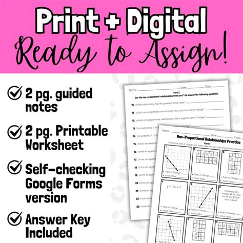 Linear Relationships Write Equations And Compare Guided Notes And Activity