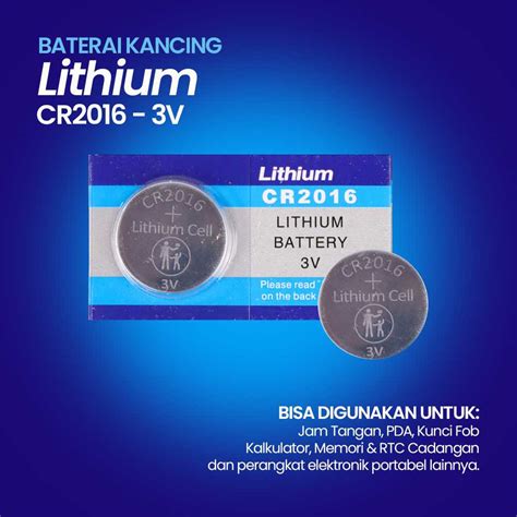 Jual Ultra Hero Baterai Kancing Lithium CR2016 3V 1 PCS Jakmall