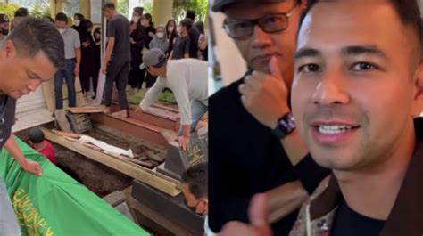 6 Potret Haru Pemakaman Mamih Popon Raffi Ahmad Tegar Antar Sampai