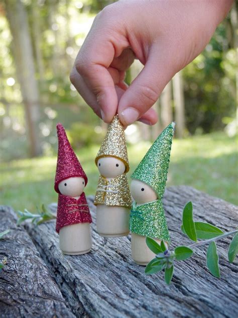 Glitter Gnome Peg Doll Gnome Choose Your Colour Etsy Australia