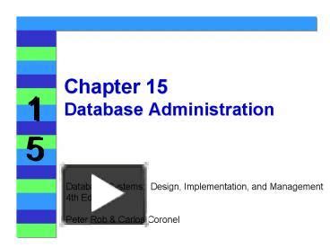Chapter Database Administration Presentation Free To View