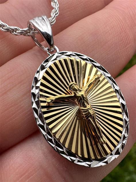 Solid 925 Silver Gold Plated Freemason Masonic Medallion Pendant Necklace