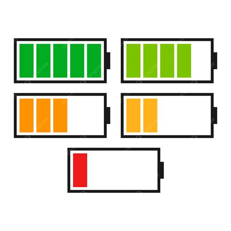 Colorful Battery Indicator Set Vector Battery Level Indicator Set