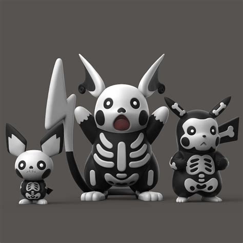 D STL File Pack Halloween Pokemon Starters Pokemon D Printer Files Print Pikachu Squirtle