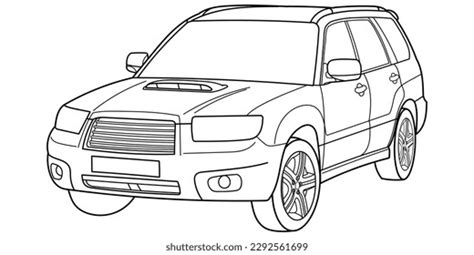 Classic Suv Car Crossover Car Front Stock Vector Royalty Free