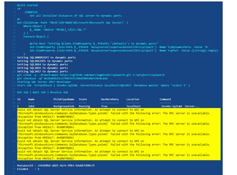 Invoke Sqlcmd Fails In The Appveyor Ci But Runs Ok On The Vm · Issue