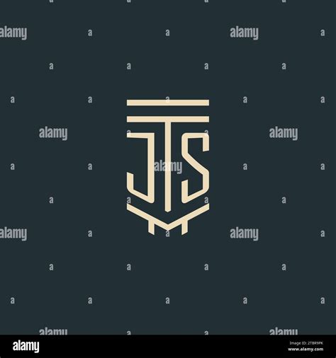 Js Initial Monogram With Simple Line Art Pillar Logo Design Ideas Stock