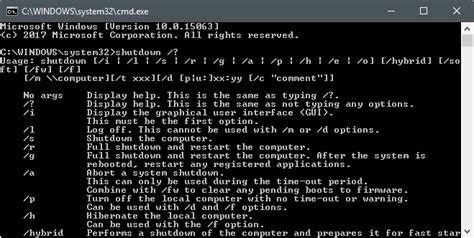 Cómo utilizar el comando shutdown apagar en Windows
