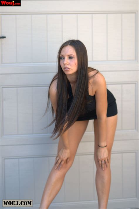 Amazing Brunette Chick Posing In A Short Dress Outdoors 15 Photos