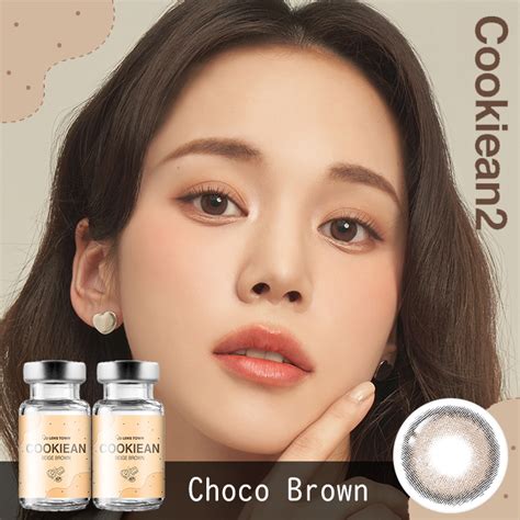 （1對）lens Town Cookiean2 Choco Brown｜每月即棄｜一盒2片