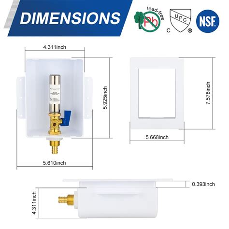 Snapklik Com EFIELD Premium Ice Maker Box 1 2 Inch Crimp Pex Inlet Installed 1 4 Turn Ball Valve