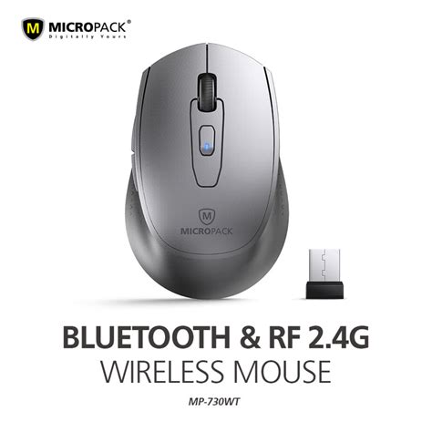 Bluetooth Wireless Mouse Usb Rf 2 4ghz Dual Wireless Modes Micropack Mp 730wt