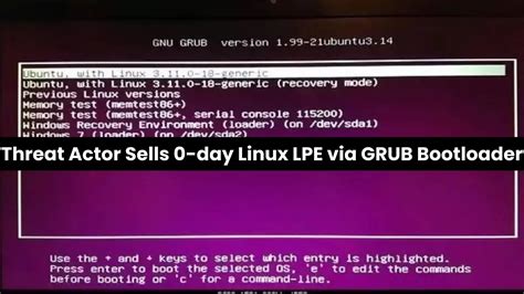 threat actor claiming a 0 day in linux lpe via grub bootloader