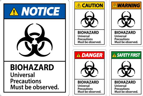 Biohazard Warning Label Biohazard Universal Precautions Must Be ...