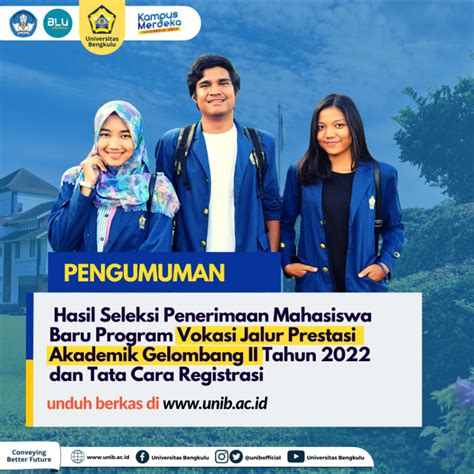 Pengumuman Hasil Seleksi Penerimaan Mahasiswa Baru Program Vokasi Jalur Prestasi Akademik