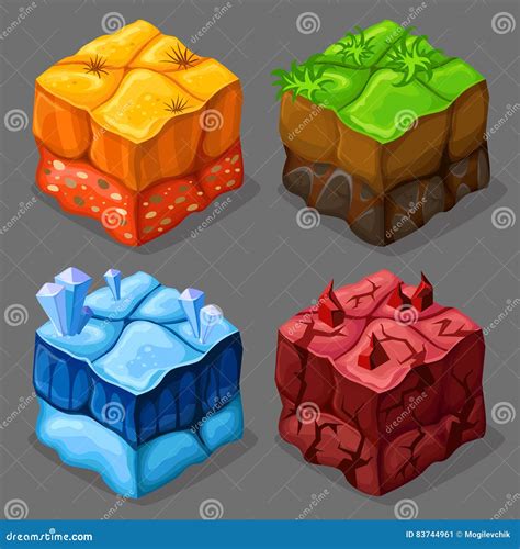 Cartoon Isometric Cubes Set Stock Vector Illustration Of Object Fantasy 83744961