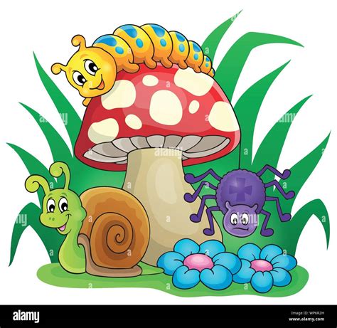 Toadstool With Small Animals Stock Vector Image And Art Alamy