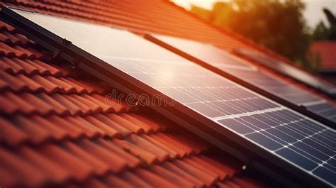 Solar Panels On The Roof Neural Network Ai Generated Stock Image Image Of Clean Heat 306151845