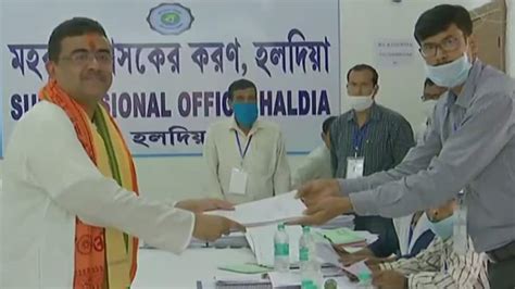 Bjps Suvendu Adhikari Files Nomination From Nandigram Seat Says No
