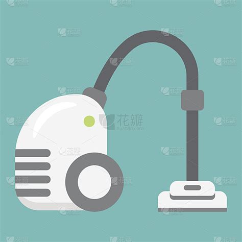 吸尘器平面图标，电器和电器，矢量图形，彩色固体图案上的白色背景，eps 10。