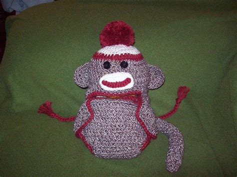 Crocheted Sock Monkey Hat