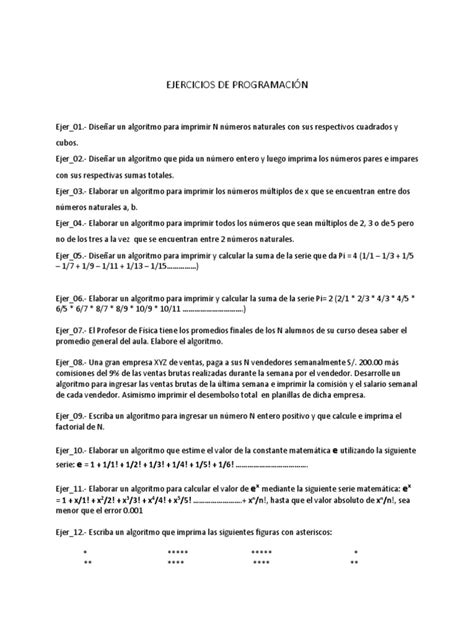 Ejercicios De Algoritmos Tercera Parte Pdf Algoritmos Triángulo