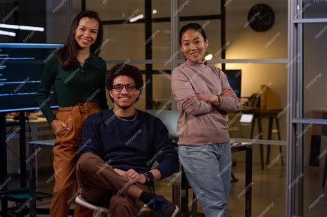 Premium Photo Modern Multiethnic Programmers Portrait