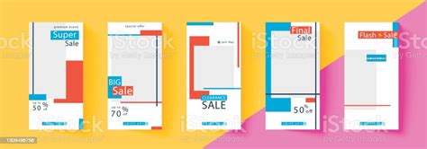 5 소셜 네트워크 스토리 디자인 수직 배너 또는 전단지 템플릿을 슬라이드합니다 소셜 미디어에 대한 미니멀 한 이야기의 집합 0명에 대한 스톡 벡터 아트 및 기타 이미지