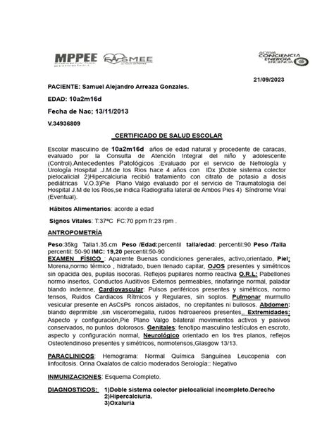 Certificado De Salud Sharif 1 Pdf