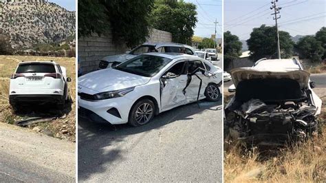 رووداورێکى هاتووچۆ لەنێوان سێ ئۆتۆمبێلدا روویدا و کەس بریندار بوون