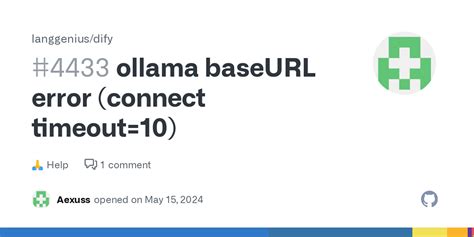 Ollama Baseurl Error Connect Timeout10 · Langgenius Dify