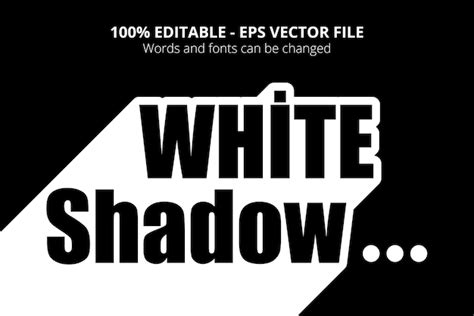 Premium Vector Long Shadow Style Editable Text Effect White Shadow