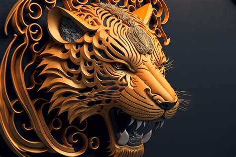 Premium Ai Image Illustration Representation Of A Tigers Head