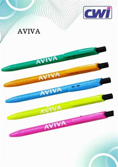 Customization Blue Aviva Plastic Pen For Promotional Packaging Type