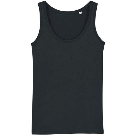 Organic Cotton Fitted Vest Top Black Natural Collection Select