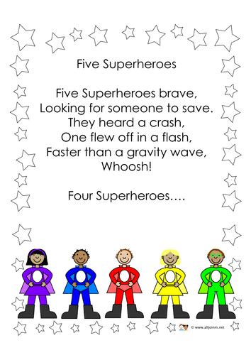 Five Superheroes Number Rhymes By Ibuzzybea Teaching Resources Tes