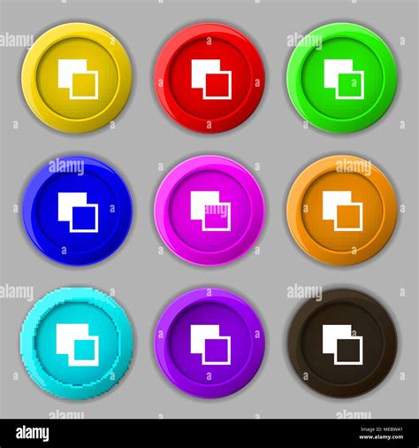 active color toolbar icon sign symbol on nine round colourful buttons