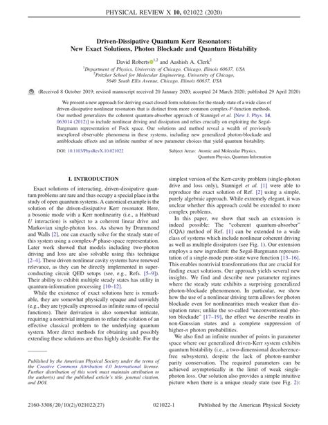 Pdf Driven Dissipative Quantum Kerr Resonators New Exact Solutions