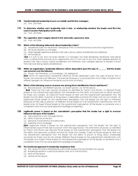 Knowledge For All Mcqs Fundamental Of Management For Foundation Course The Institute Of