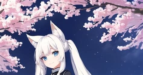 Ai 白キツネ耳娘、ホワイト、ロング、ツインテのコックリさん 日向あすかのイラスト Pixiv