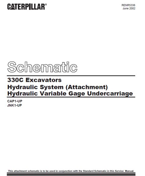 Cat 330c Excavators Hydraulic System Attachment Hydraulic Variable Gage Undercarriage Schematic
