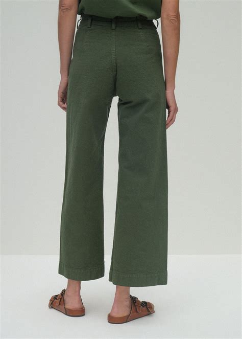 Sailor Pants In Olive Organic Canvas Jesse Kamm