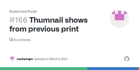 Thumnail Shows From Previous Print Issue Fluidd Core Fluidd GitHub