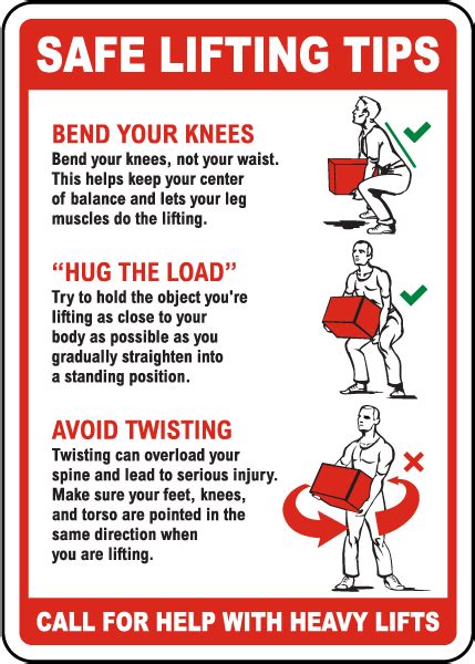Safe Lifting Tips Sign Claim Your Discount