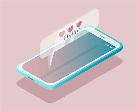Smartphone With Pop Up Speech Bubble Get Message On Screen Vector Isometry The Concept Of